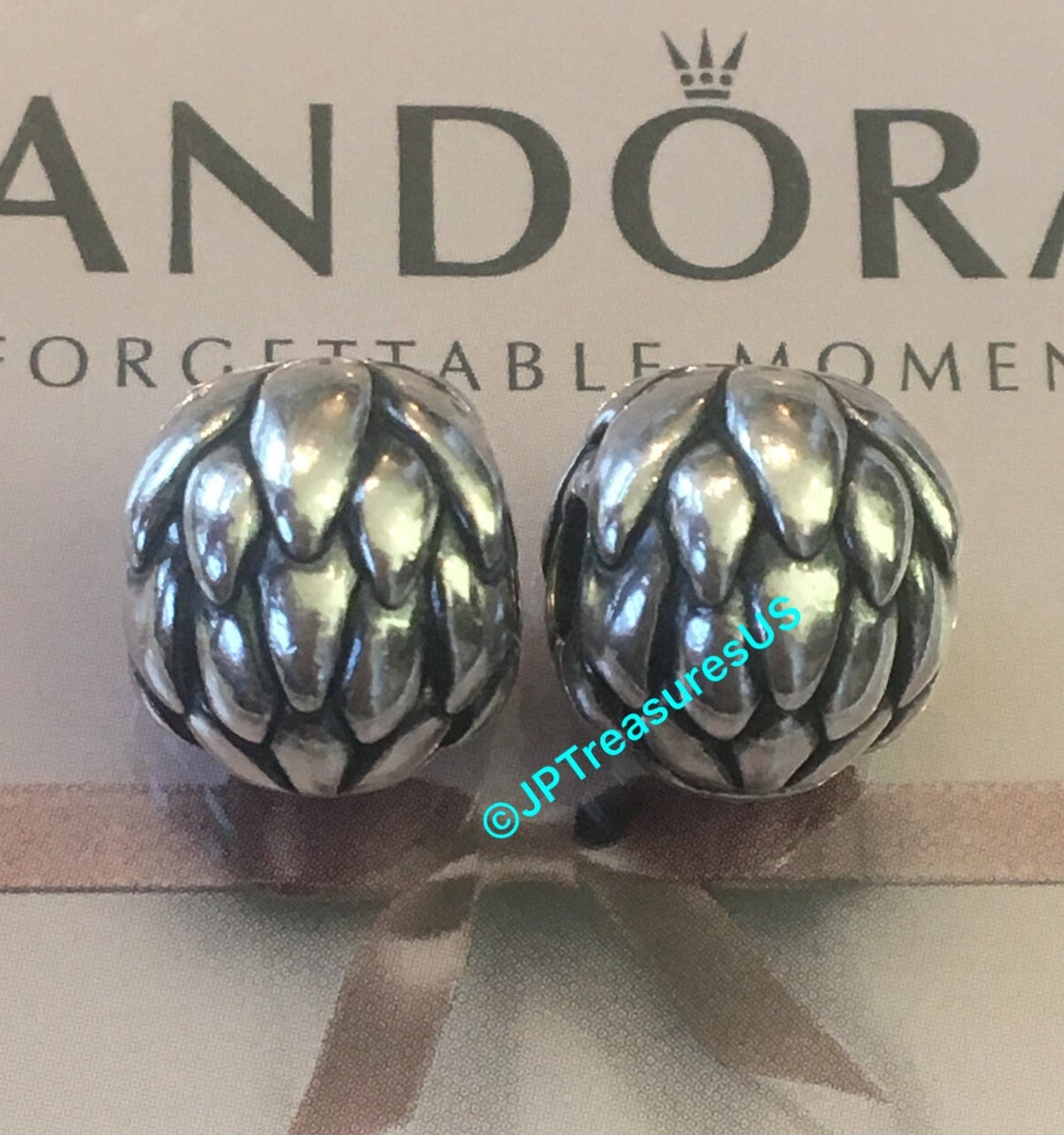 2 Authentic Pandora Lotus Clips Charms Retired Pandora Flower Clips ...
