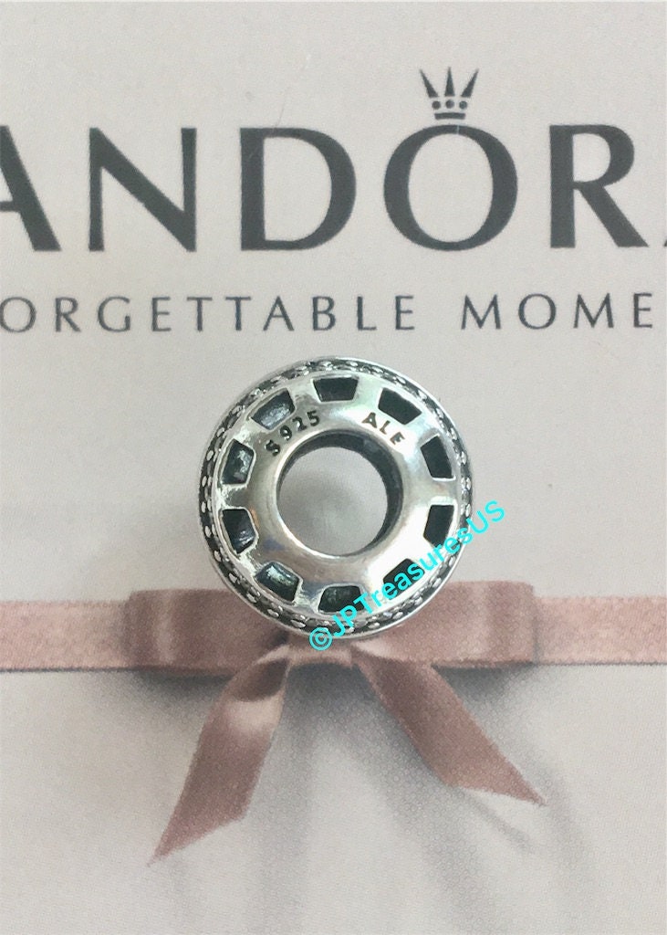 Authentic Pandora Signature Openwork Charm With Clear CZ | Etsy