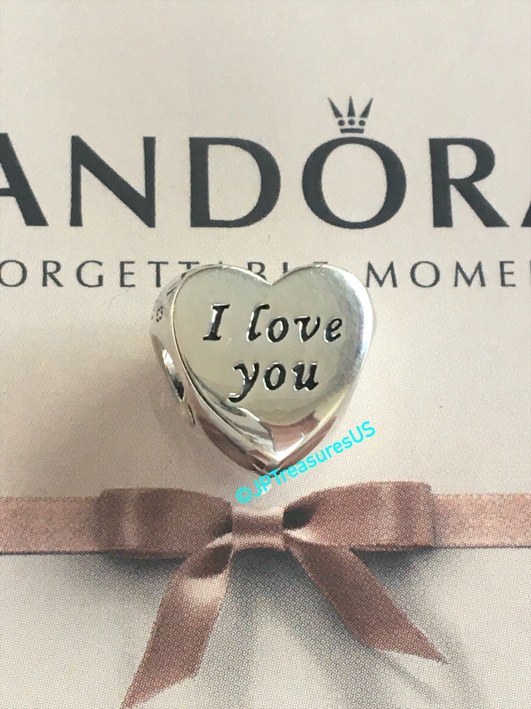 Authentic Pandora Words of Love Charm Pandora I Love You Silver Heart ...