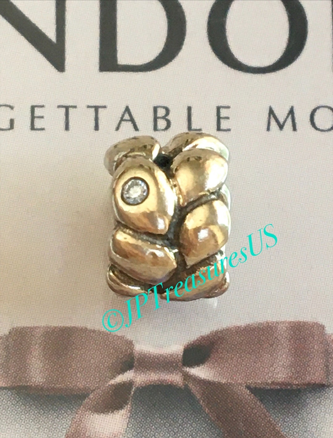 Authentic Pandora Golden Dream With Diamond Charm Solid 14K Yellow Gold ...