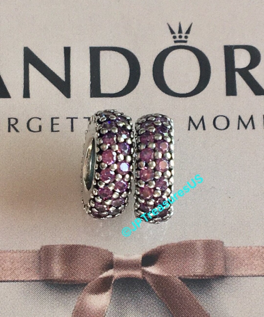 2 Authentic Pandora Inspiration Within Spacers With Purple/magenta CZ ...