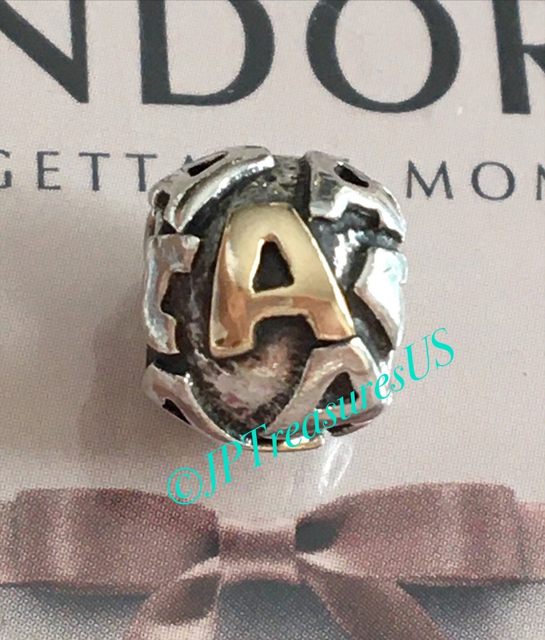 Authentic Pandora Letter A Charm Pandora Alpha A Charm Two Tone Retired ...