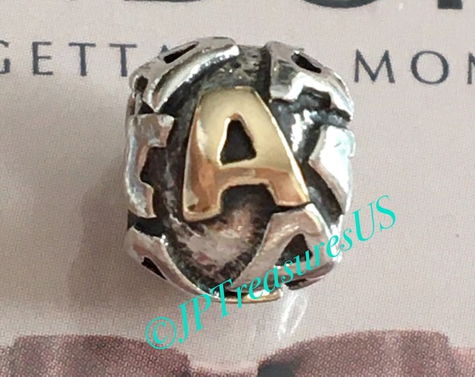 Authentic Pandora Letter A Charm Pandora Alpha A Charm Two Tone Retired ...