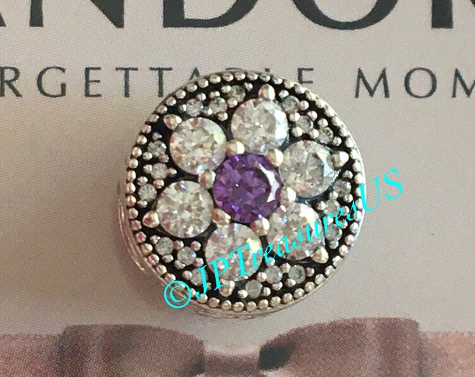 Authentic Pandora Sparkling Forget Me Not CZ Retired Pandora Flower ...
