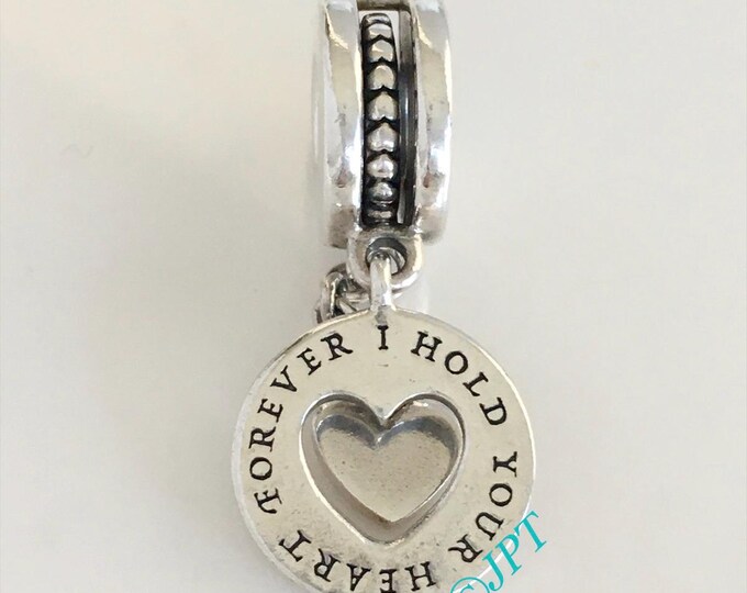 Authentic Pandora Hold Your Heart Forever Pendant Dangle Charm Retired ...
