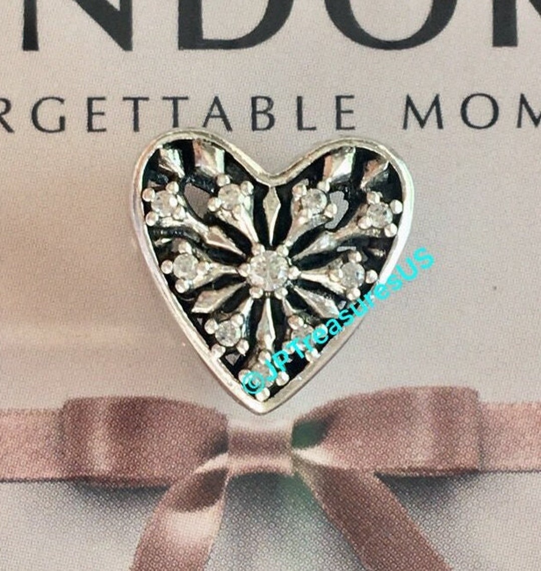 Authentic Pandora Heart of Winter Snowflake Clear CZ Retired Pandora ...