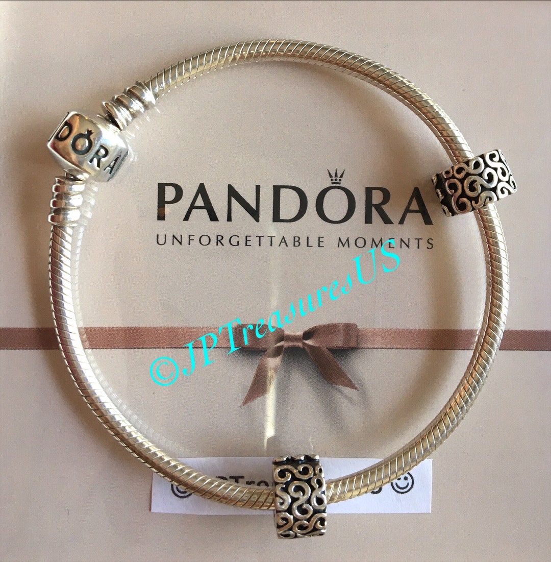 Authentic Pandora Bracelet Sterling Silver Barrel Clasp 7.1” (18cm ...
