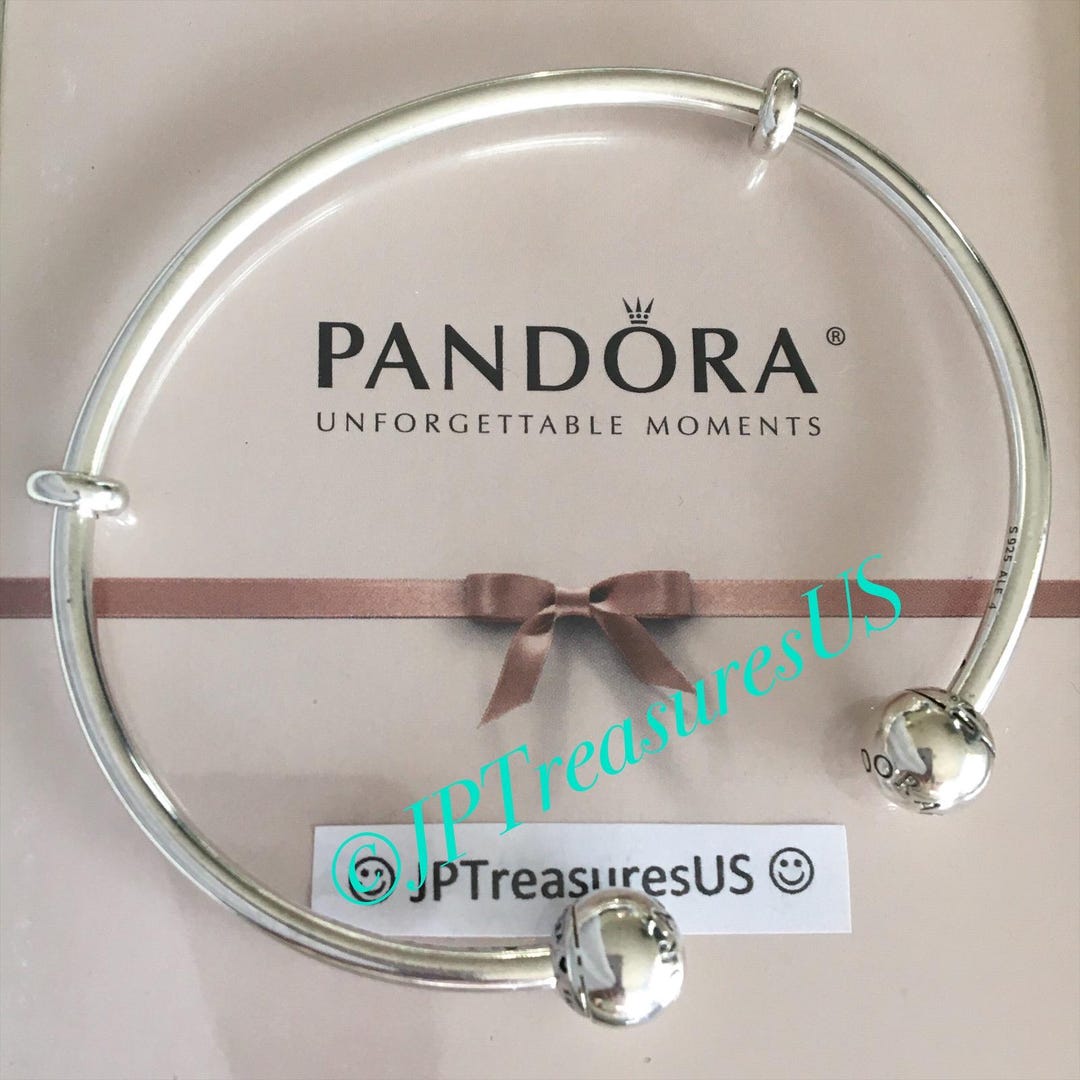 Authentic Pandora Bracelet Open Bangle Size 4 Sterling Silver Pandora ...