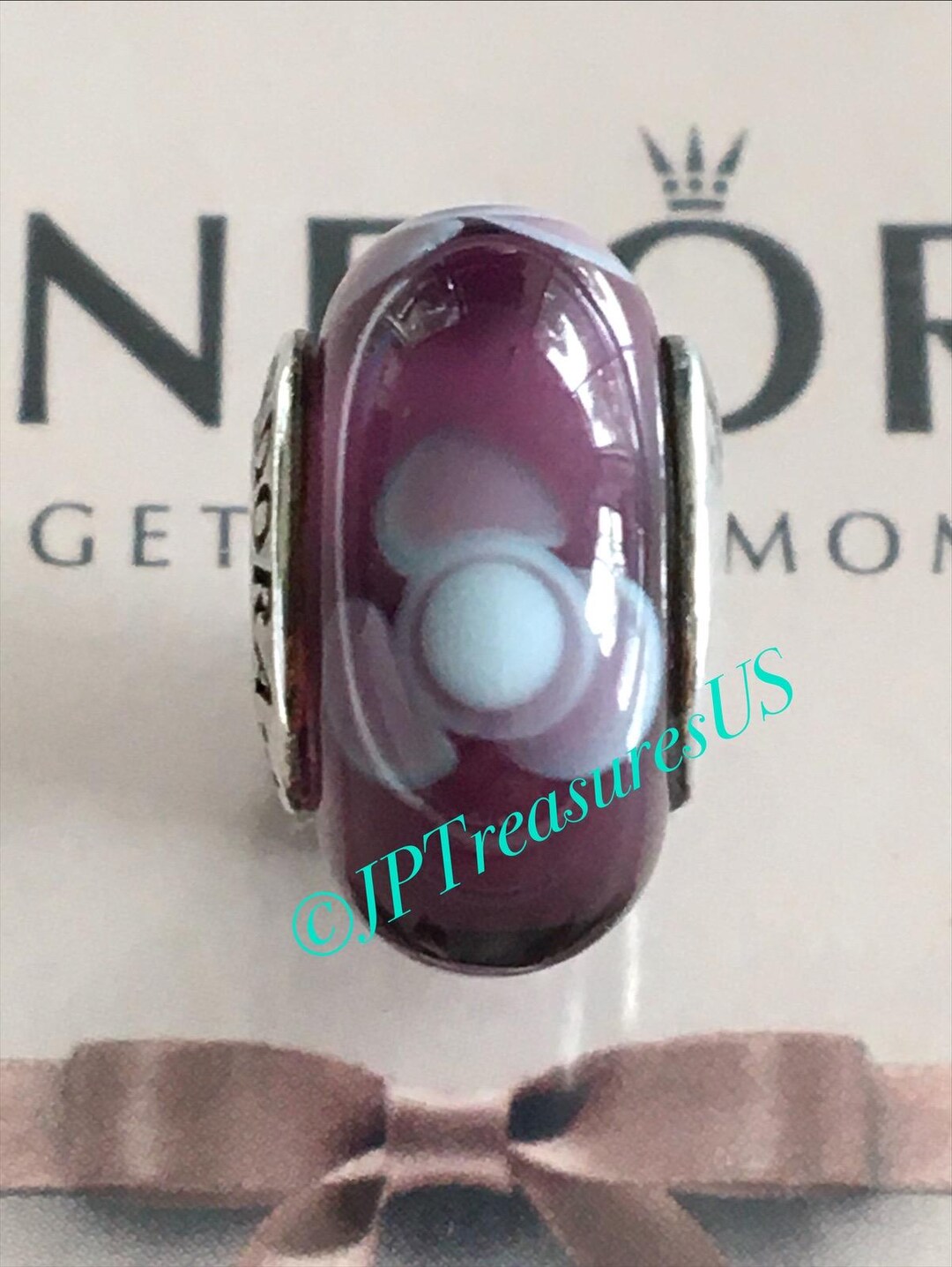 Authentic Pandora Flowers for You Purple Murano Glass Bead Pandora ...