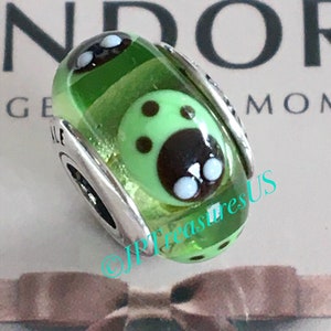 Authentic Pandora Ladybug Murano Glass Charm Bead Retired Pandora ...