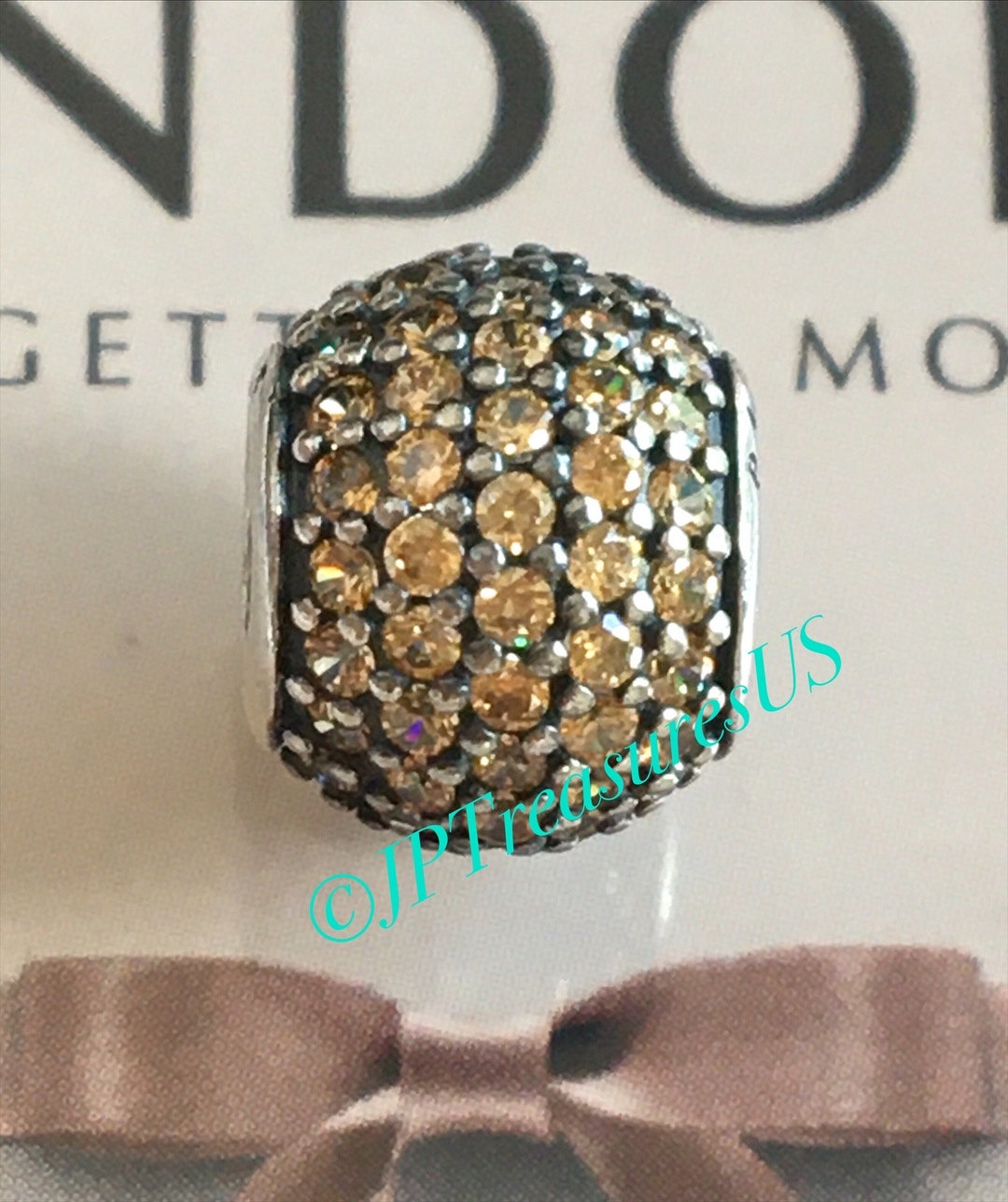 Authentic Pandora Pave Lights Charm With Champagne CZ Retired Pandora ...
