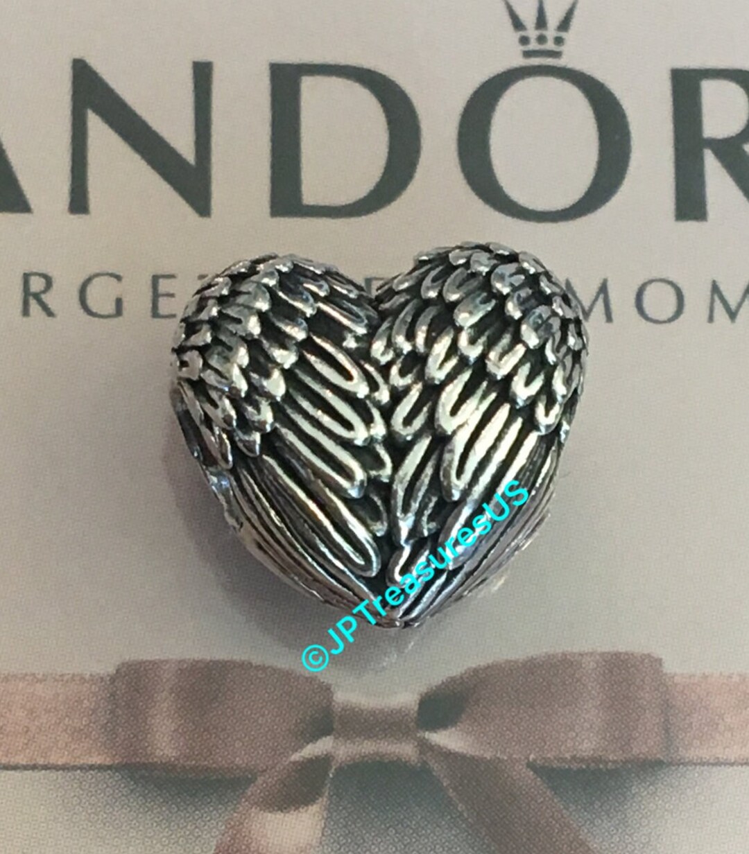 Authentic Pandora Angelic Feathers Heart Charm Retired Pandora Charm ...