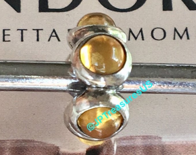 Authentic Pandora Yellow Citrine Cabochon Charm Retired Pandora Charm ...