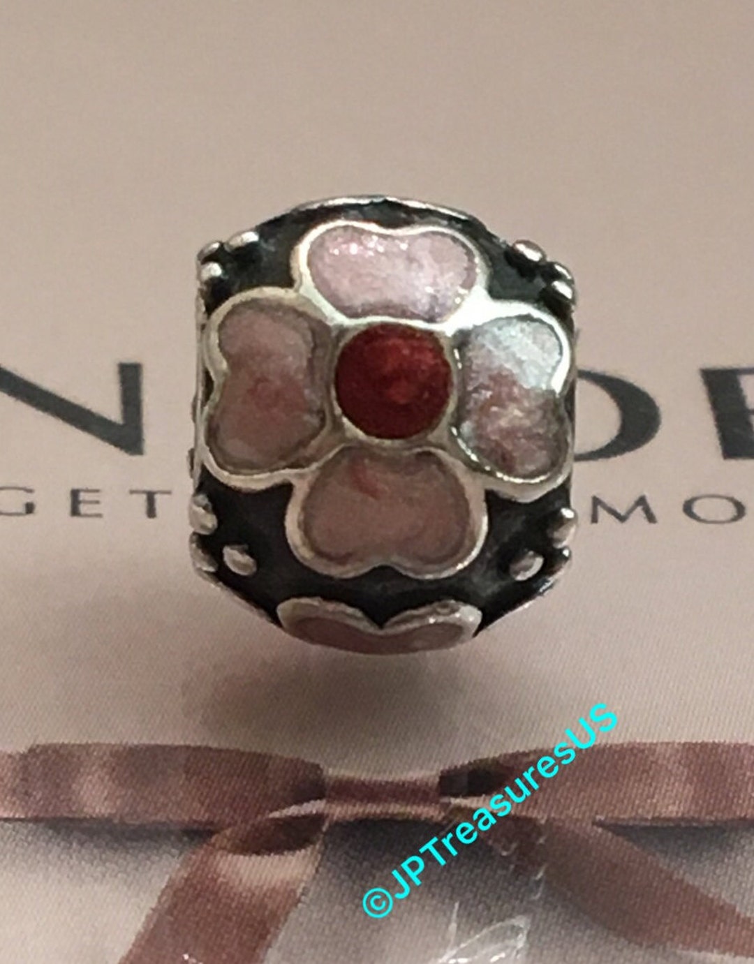 Authentic Pandora Daisy Flower Red and Pink Enamel Charm Retired ...