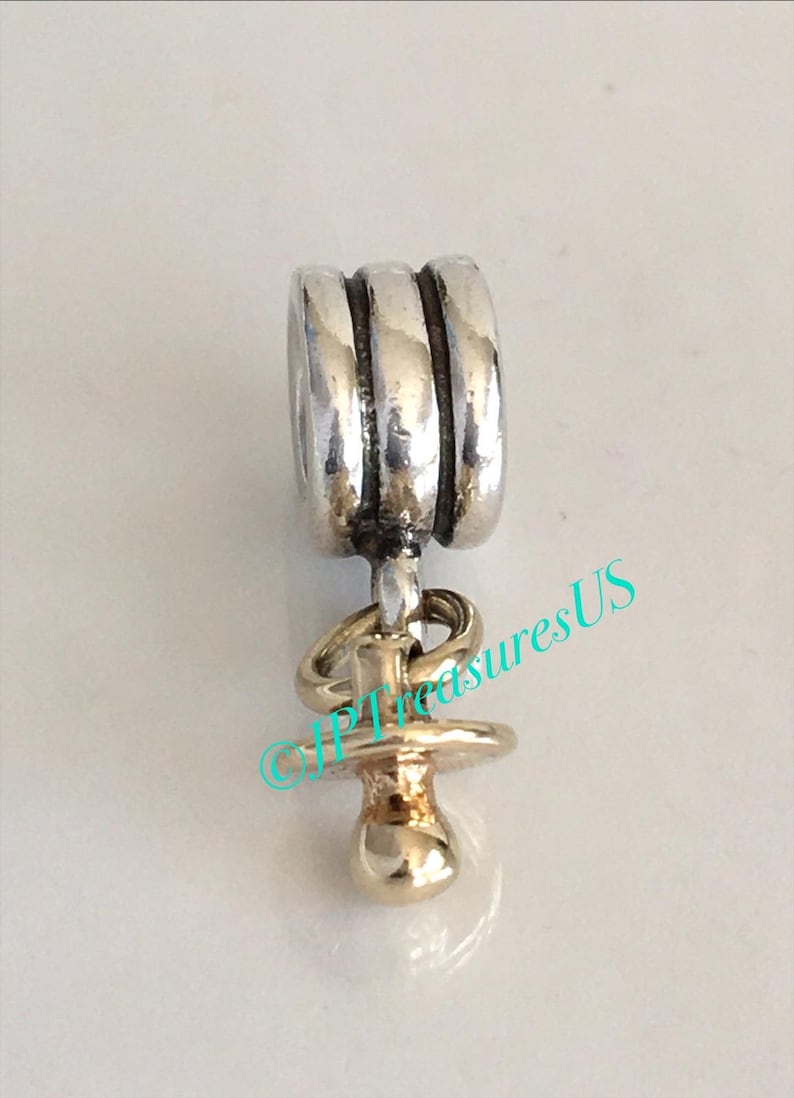 Pandora Pacifier Dangle Charm Two Tone Retired Pandora Charm Pandora ...