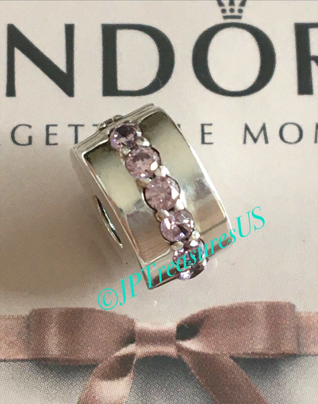 Authentic Pandora Shining Path Clip Charm With Pink CZ Pandora Clip ...