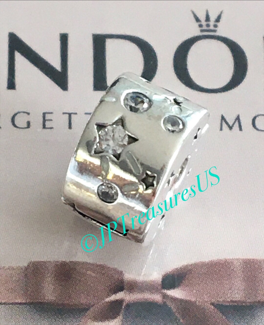 1 Authentic Pandora Stars and Galaxy Clip With Clear CZ Pandora Charm ...