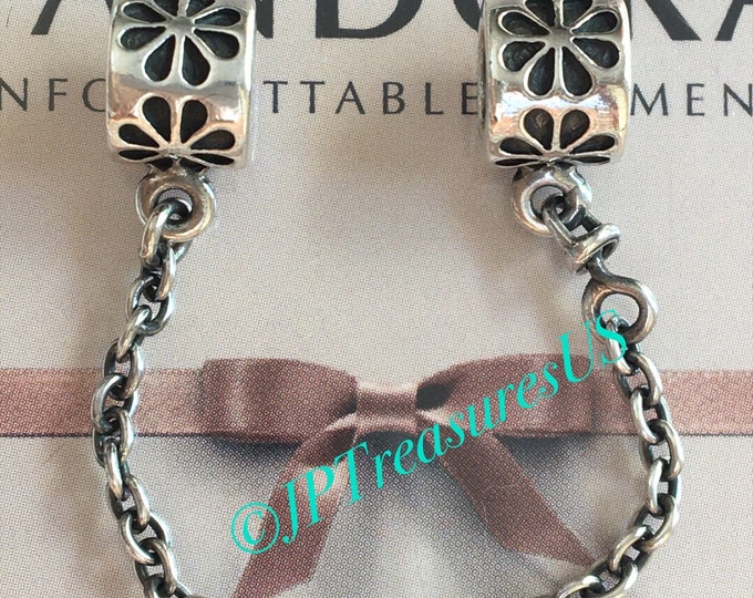 Authentic Pandora Safety Chain Daisy Flowers Charm Retired Pandora ...