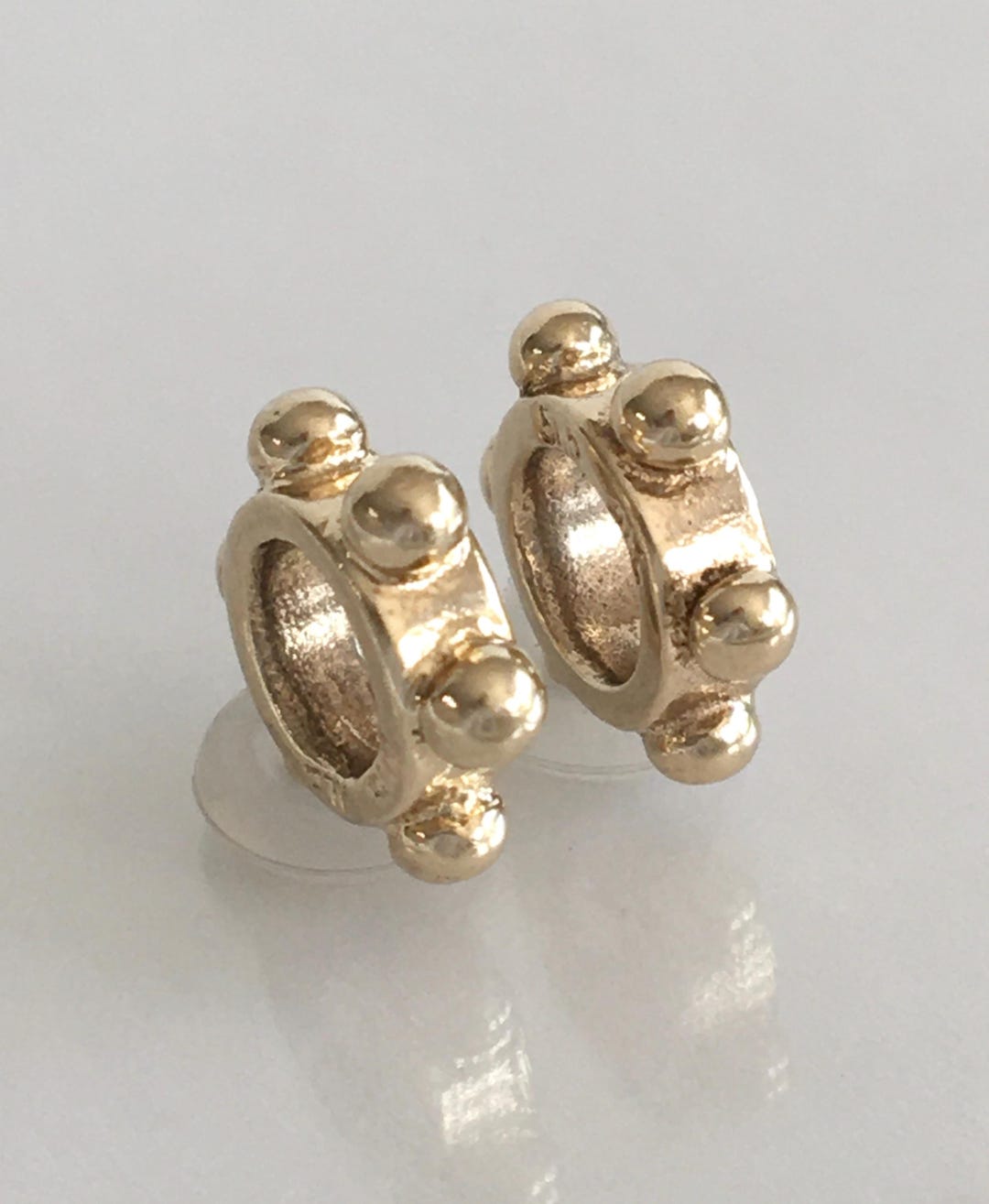 2 Pandora Gold BB Spacers Pandora Dots Spacers 14K Solid Yellow Gold ...