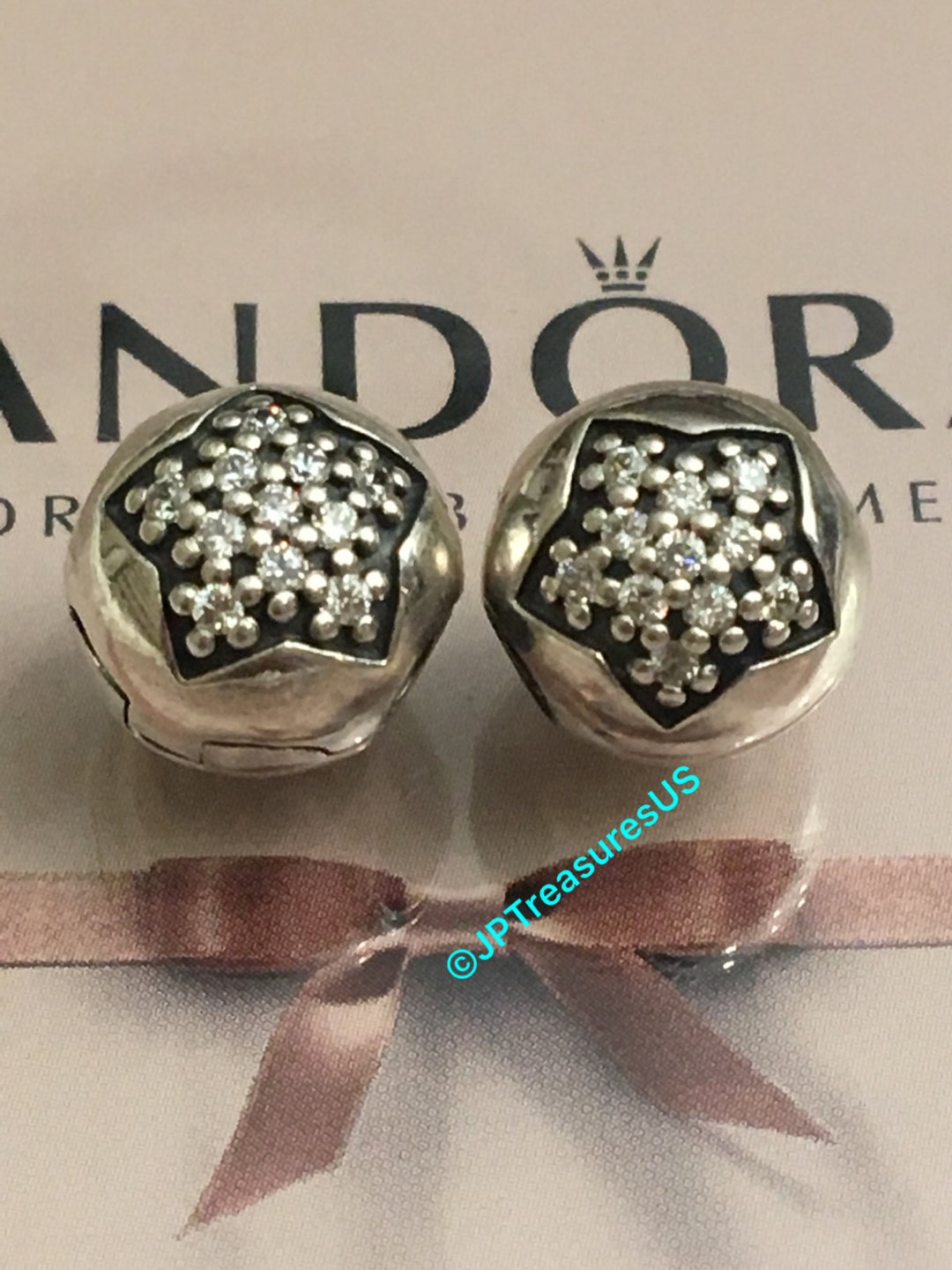 2 Authentic Pandora You’re Star Clips With Clear CZ Retired Pandora ...