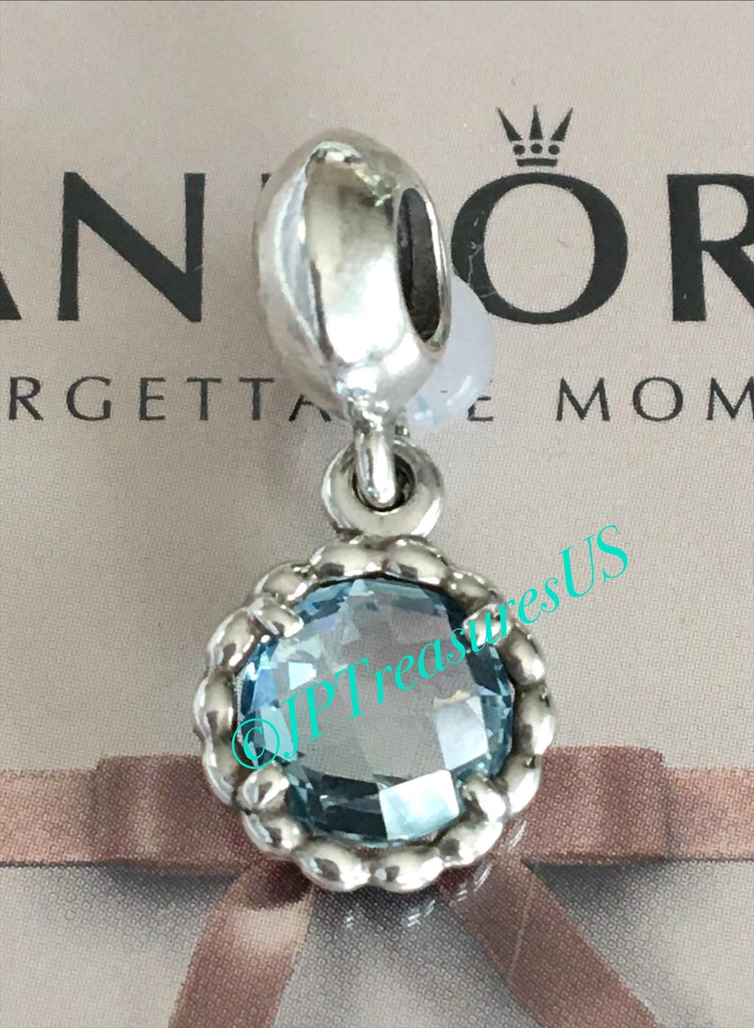 Authentic Pandora Cool Breeze Blue Topaz Dangle Charm Retired Pandora ...