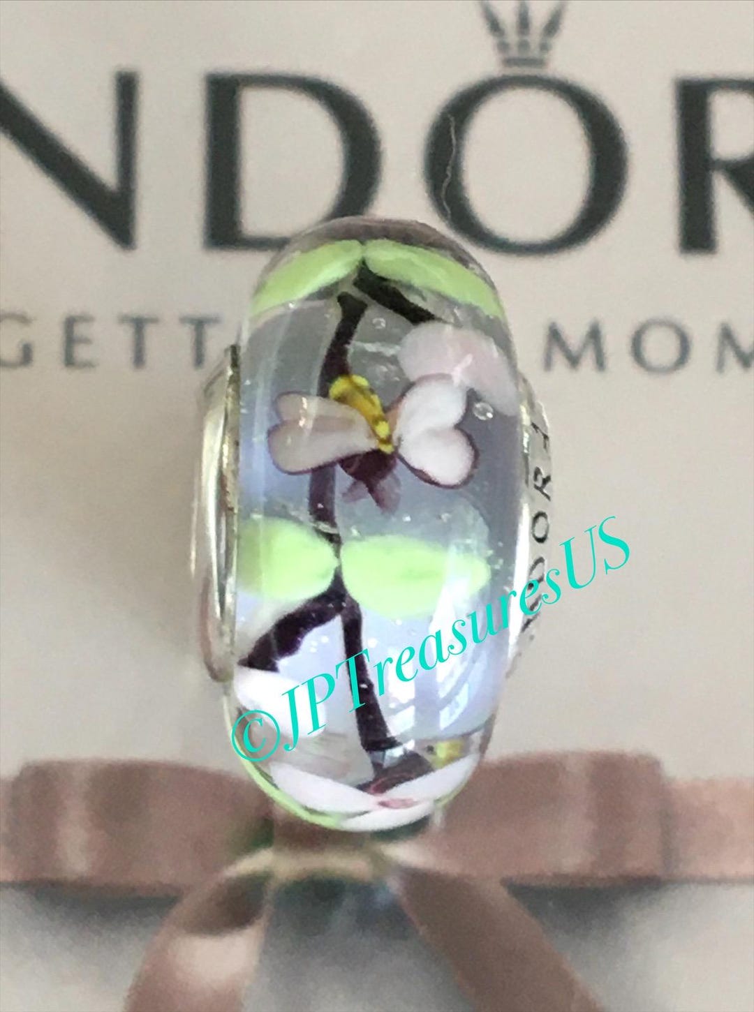 Authentic Pandora Enchanted Garden Glass Murano Glass Charm Bead ...