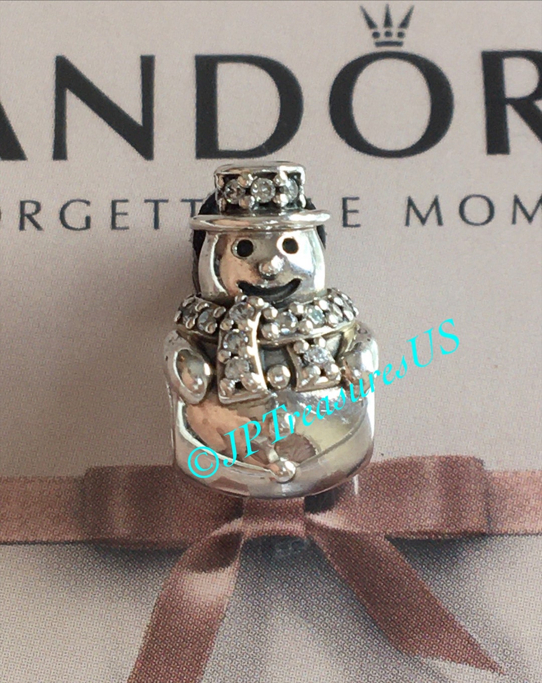 Authentic Pandora Sparkling Snowman Charm Pandora Christmas Charm ...