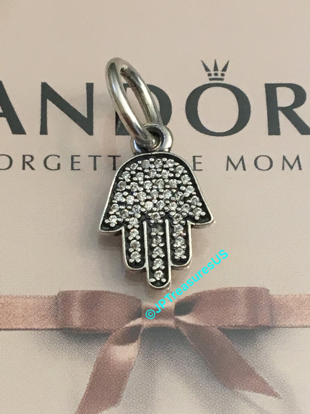 Authentic Pandora Symbol of Protection Dangle Clear CZ Charm Retired ...