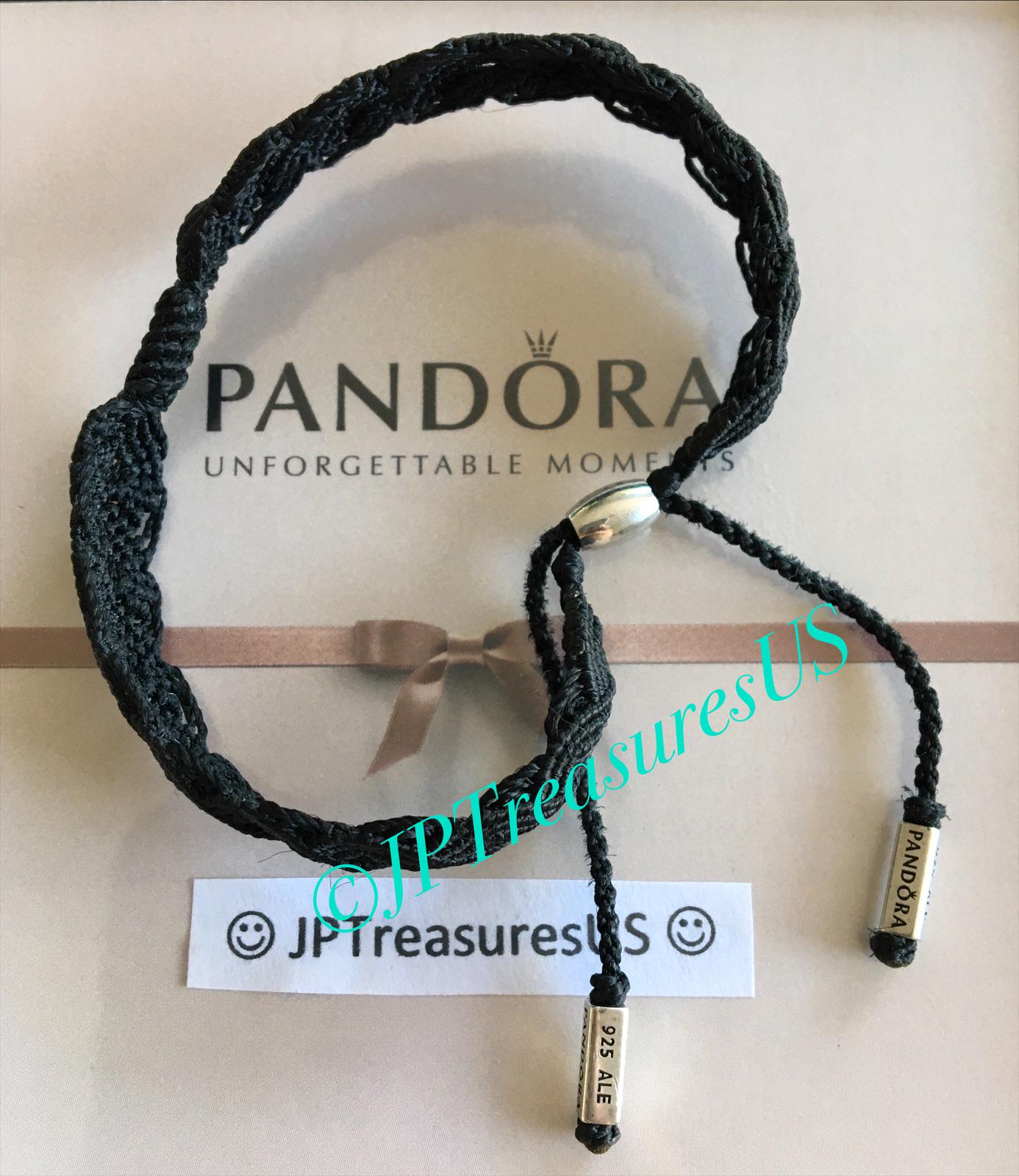 Pandora moments black woven leather bracelet store