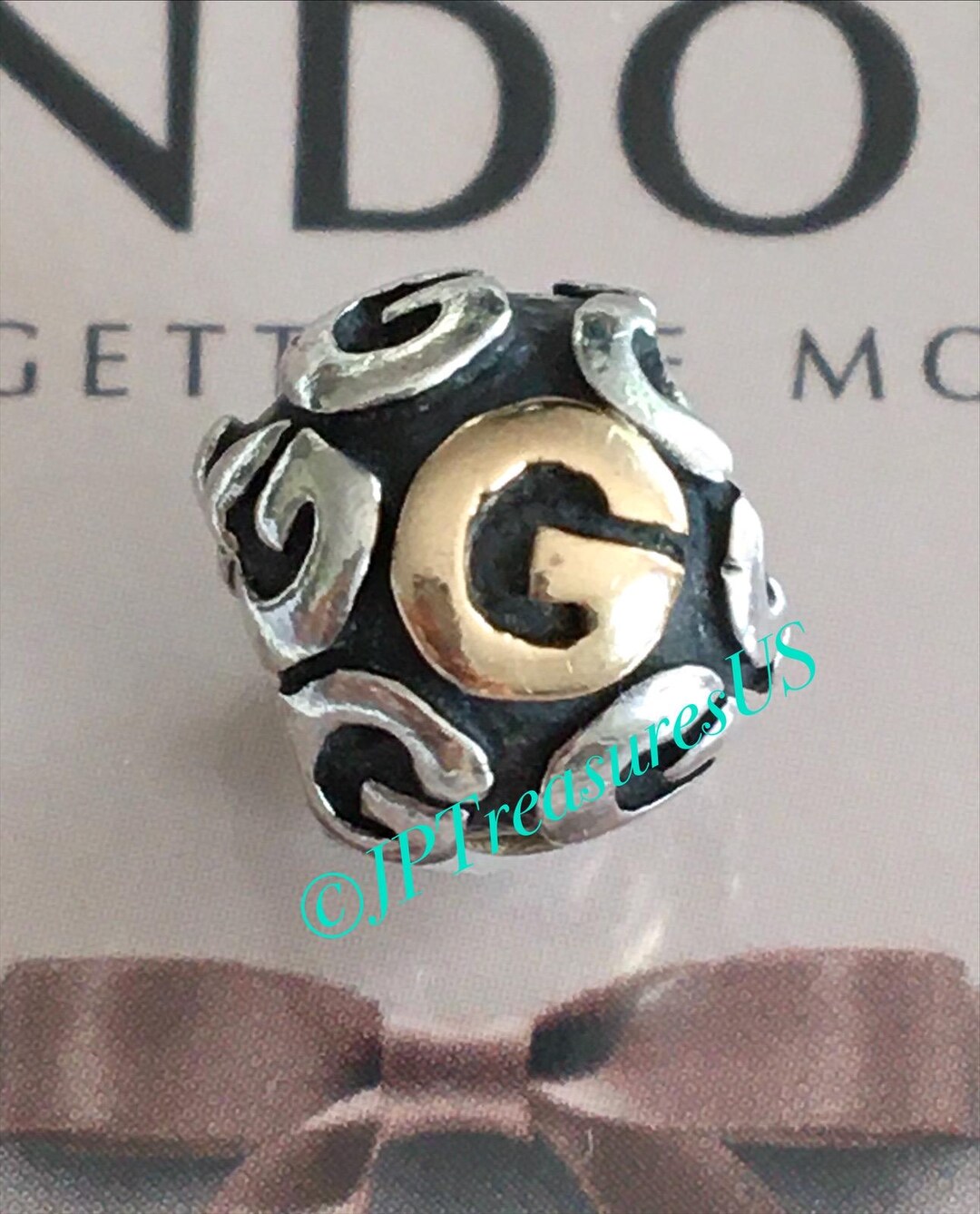 Authentic Pandora Letter G Charm Pandora Alpha G Charm Two Tone Retired ...