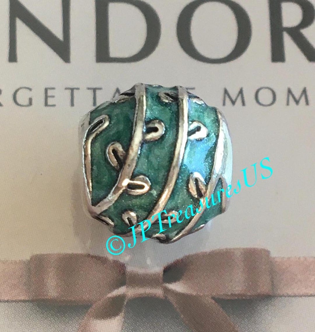 Authentic Pandora Vines Blue Enamel Charm Retired Pandora Charm Free ...