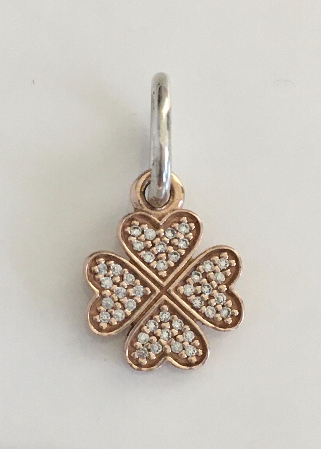 Pandora Symbol of Lucky in Love Rose Gold Dangle Charm Pandora Clover ...