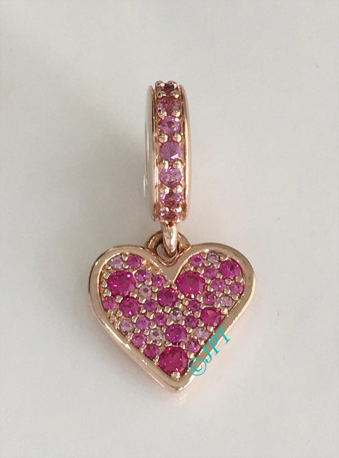 Authentic Pandora Freehand Heart Rose Gold Plated Pandora Heart Dangle ...