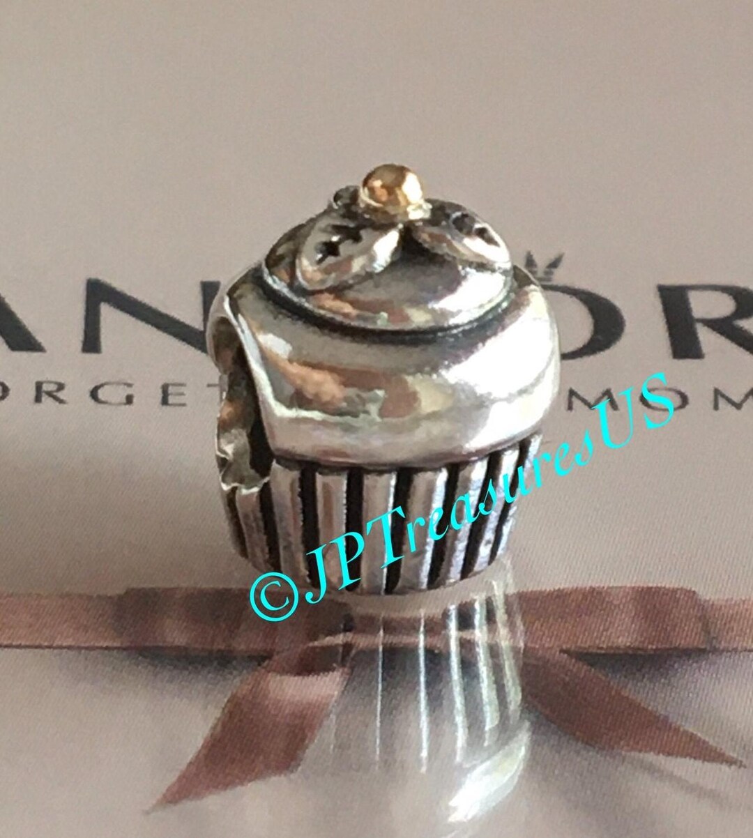 Authentic Pandora Cupcake Charm Two Tone Retired Pandora Charm Pandora ...