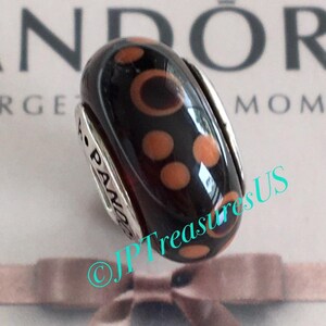 Authentic Pandora Orange Bubbles Murano Glass Charm Retired Pandora ...