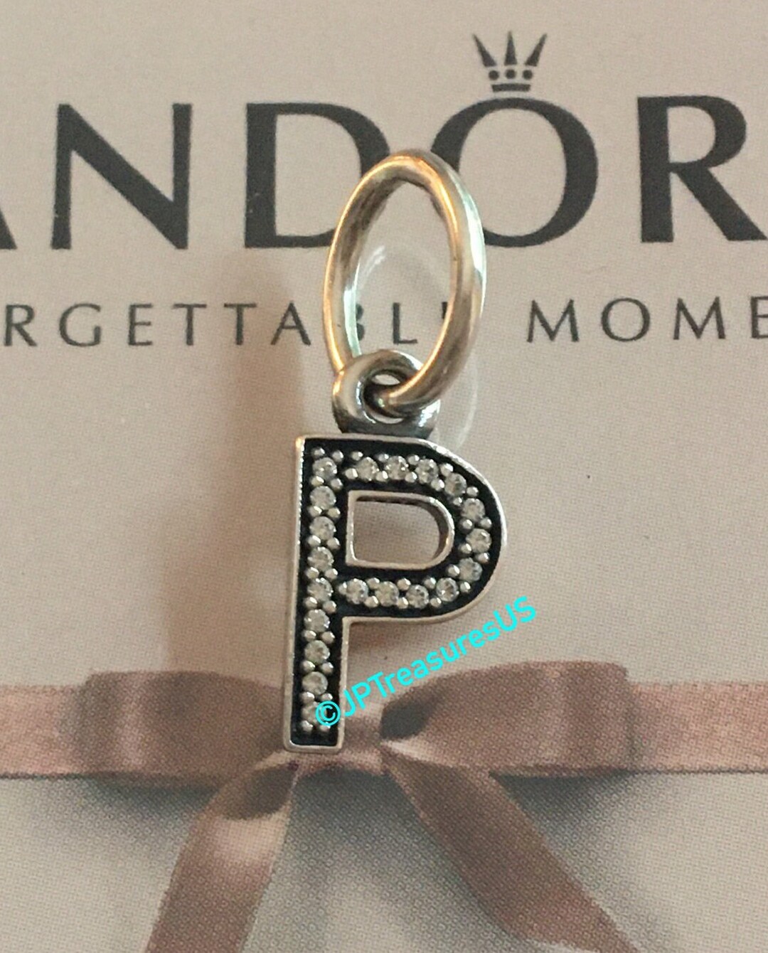 Authentic Pandora Letter P Dangle With Clear CZ Charm Retired Pandora P ...