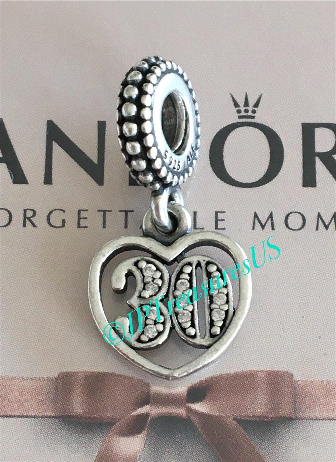 Authentic Pandora 30 Years of Love Dangle Clear CZ Charm Pandora ...