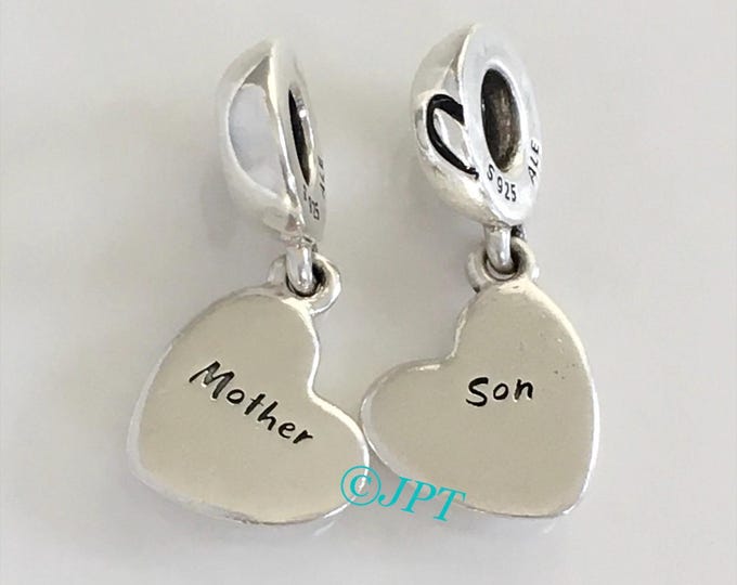 Pandora Mother and Son Heart Split Dangle Charms Pandora Charm Free ...