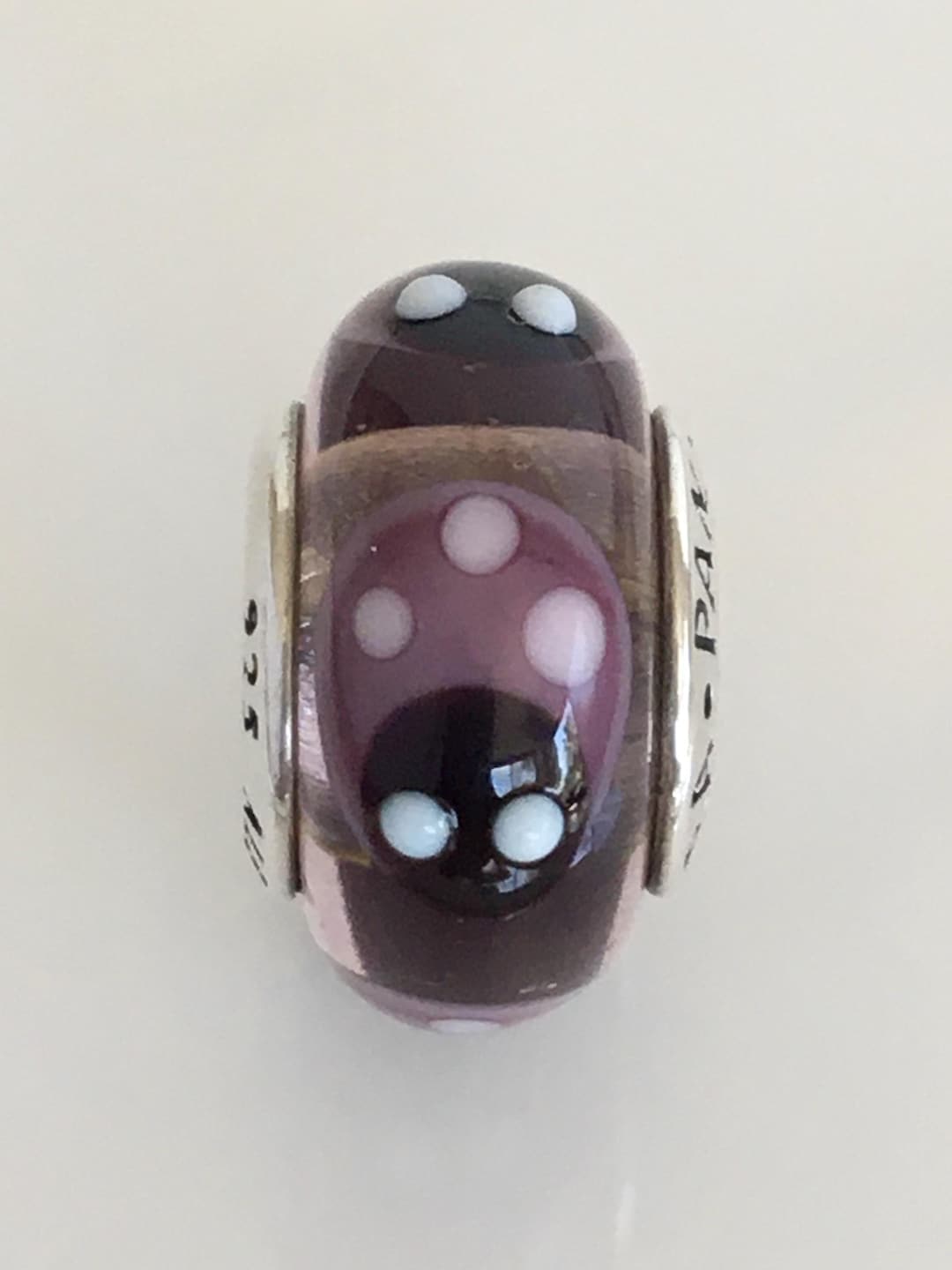Pandora Ladybug Purple Murano Glass Charm Bead Retired Pandora Charm ...