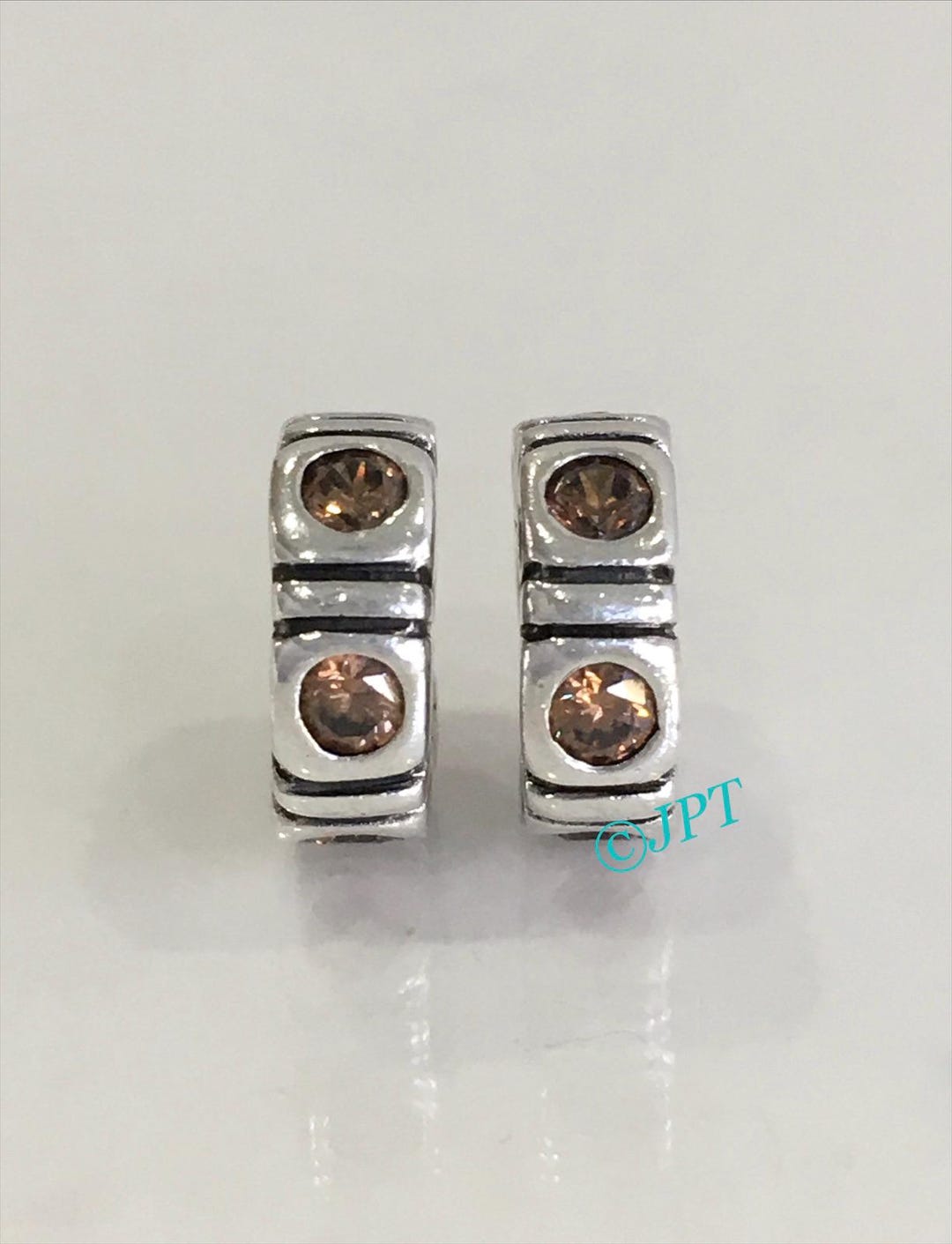 2 Authentic Pandora Trinity Spacers With Brown CZ Retired Pandora ...