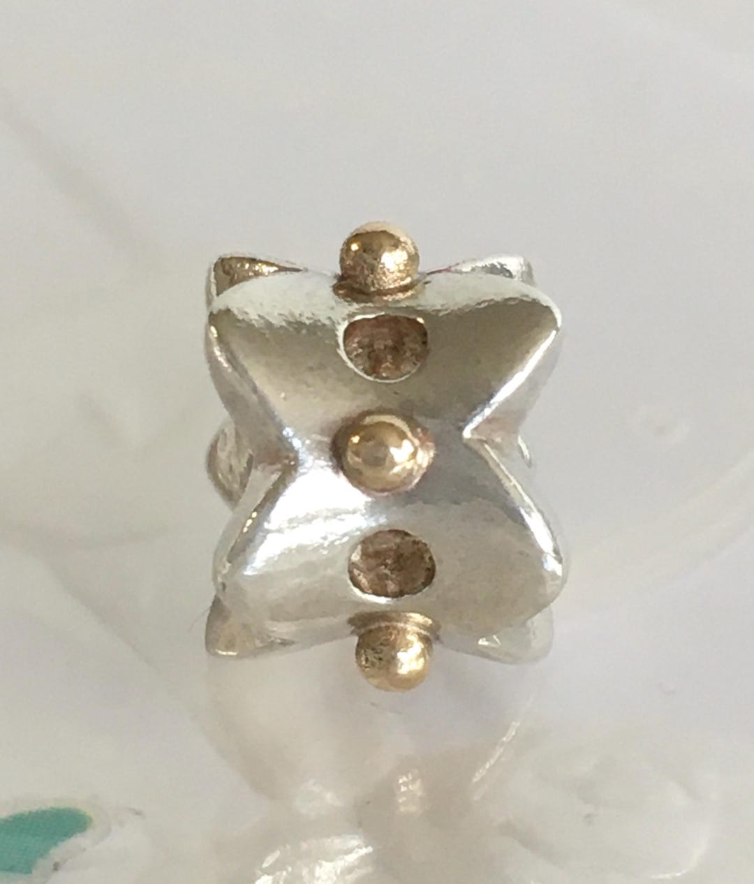 Pandora Gold Eyelet Lace Charm Two Tone Retired Pandora Charm Free ...