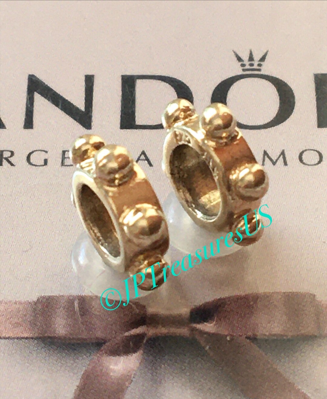 2 Authentic Pandora Gold BB Spacers Pandora Dots Spacers Pandora ...