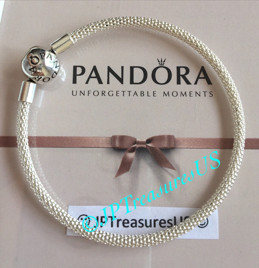 Authentic Pandora Bracelet Moment Mesh Sterling Silver Smooth - Etsy