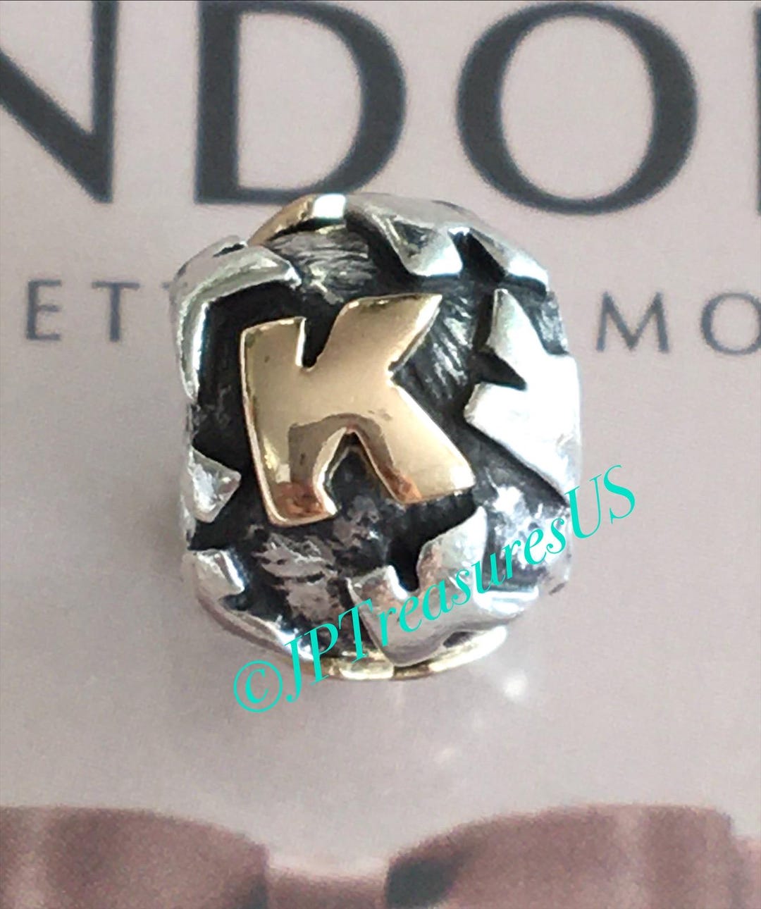 Authentic Pandora Letter K Charm Pandora Alpha K Charm Two Tone Retired ...
