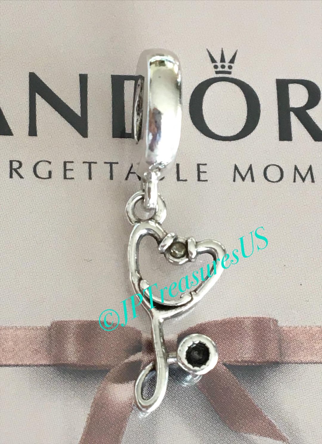 Authentic Pandora Stethoscope Charm Dangle Clear CZ Charm Retired ...
