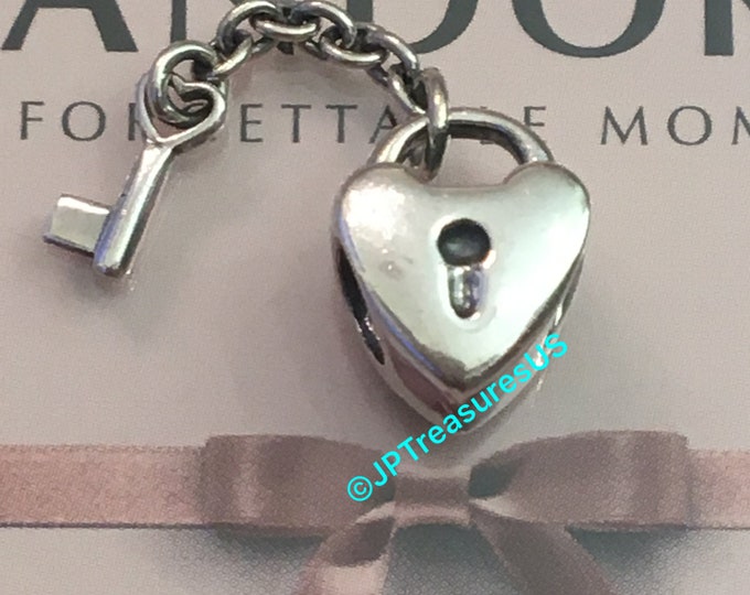Authentic Pandora Key to My Heart Charm Sterling Silver Retired Pandora ...