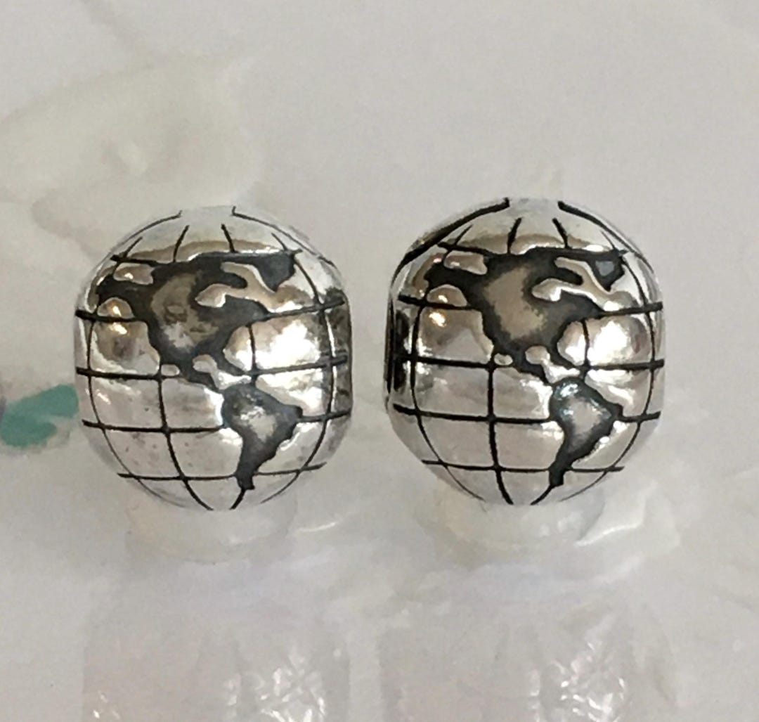 2 Pandora World Globe Clips Retired Pandora Clips Charms Free Shipping ...