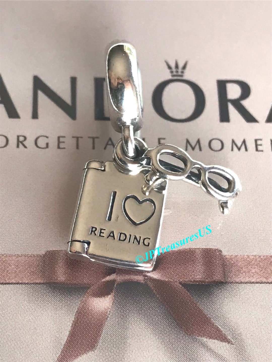 Authentic Pandora I Love Reading With Glasses Dangle Charm Retired ...
