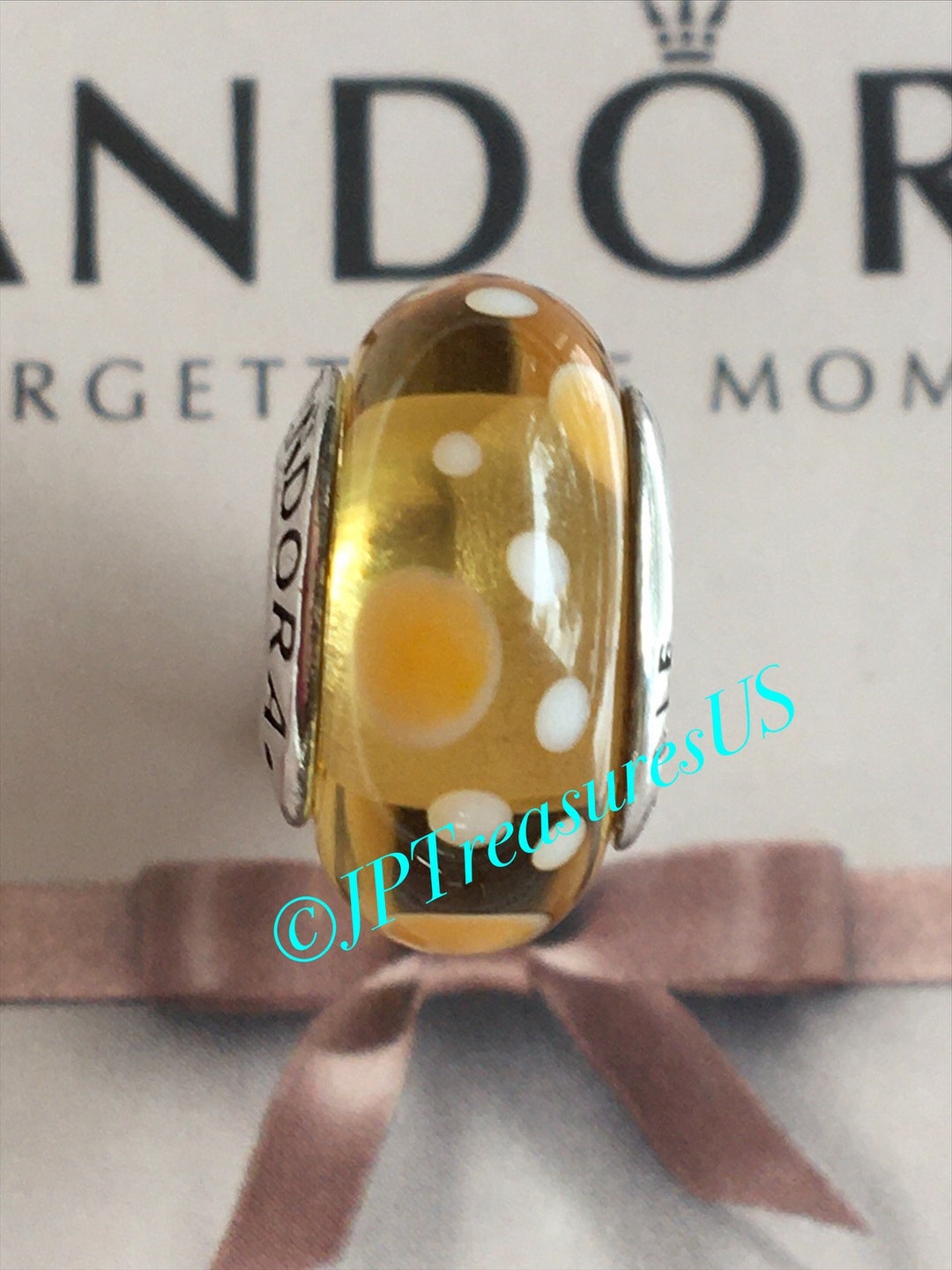 Authentic Pandora Bubbles Yellow Murano Glass Charm Retired Pandora ...