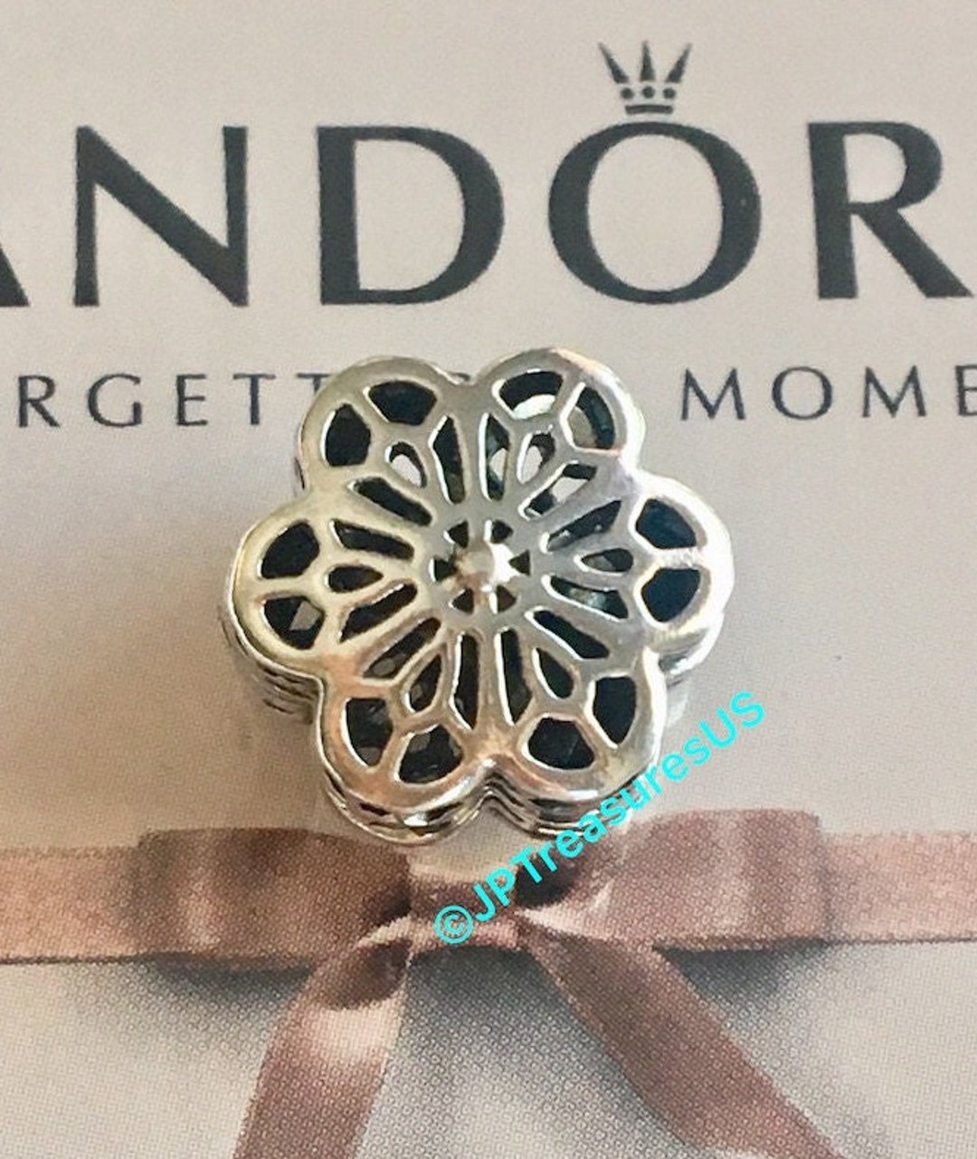 Authentic Pandora Daisy Lace Openwork Clip Charm Pandora - Etsy